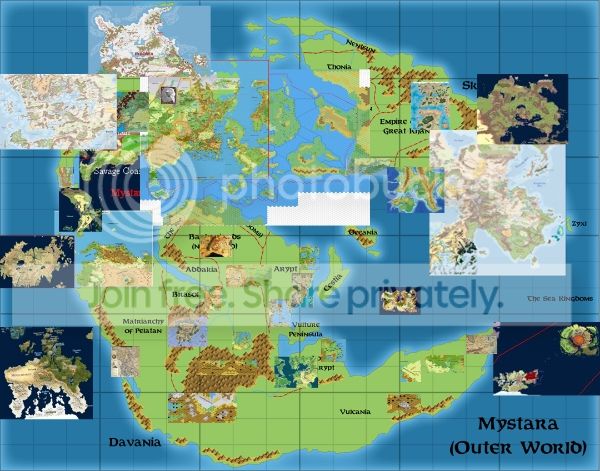 Mystara Map with other Campaign Settings included - The Piazza